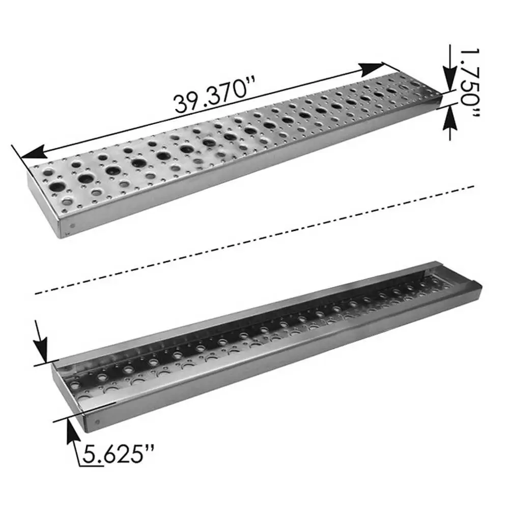 39-3/8" x 5-1/2" Steel Step Silver for 50-80 Gallon Fuel Tanks - Fits ...