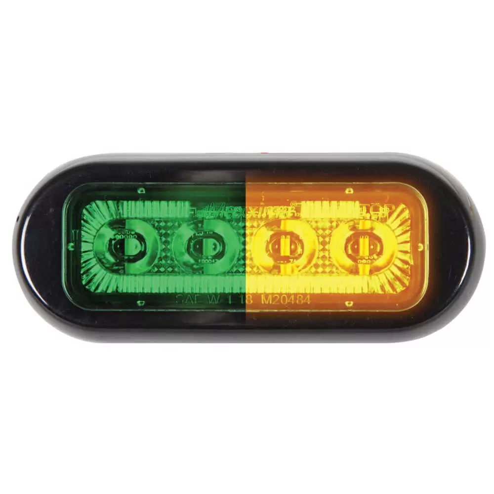 4 LED Rectangular Surface Mount Warning Light - Split Color Green ...