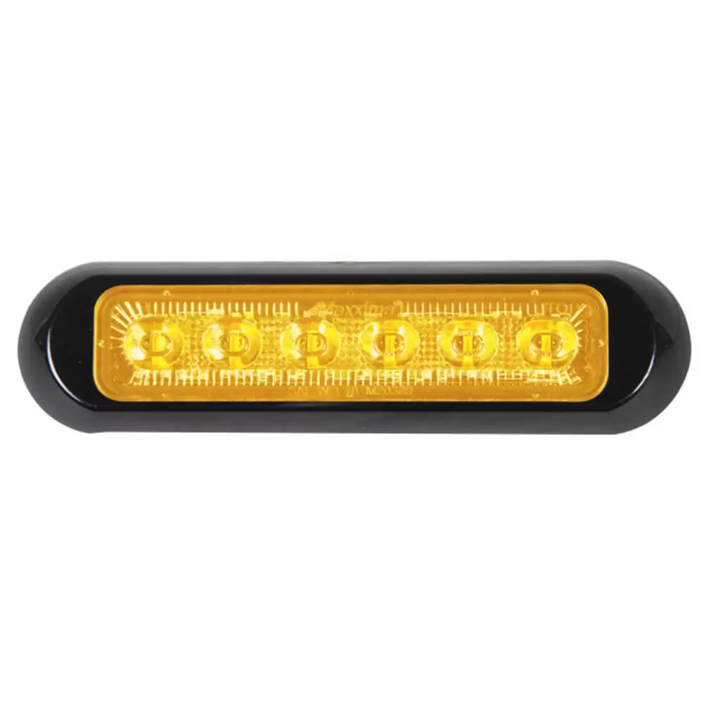 6" LED Thin Low Profile Warning Light - Amber - 6 LEDs | Mill Supply, Inc.