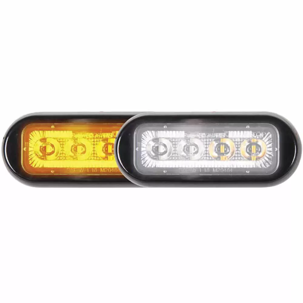 8 LED Rectangular Surface Mount Warning Light - Dual Color Amber ...