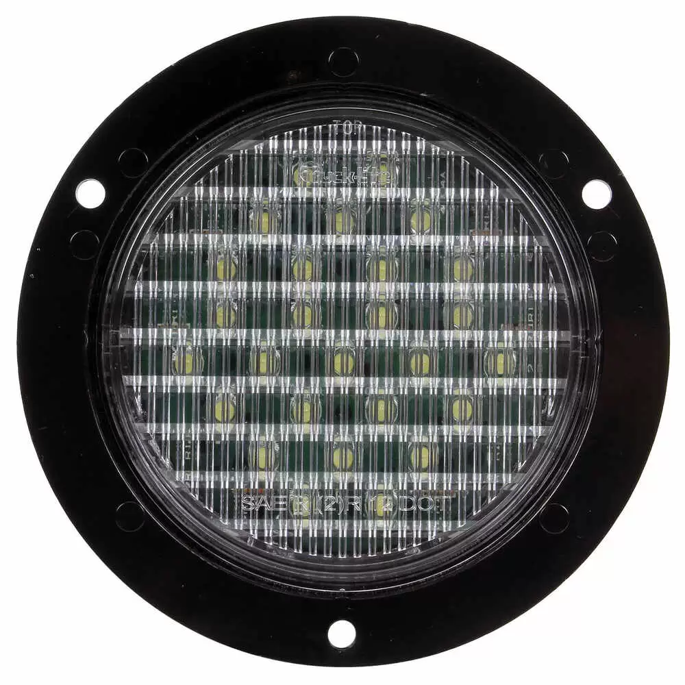 LED Round Clear Back Up Light with Black Flange - 27 LED's - Truck-Lite ...