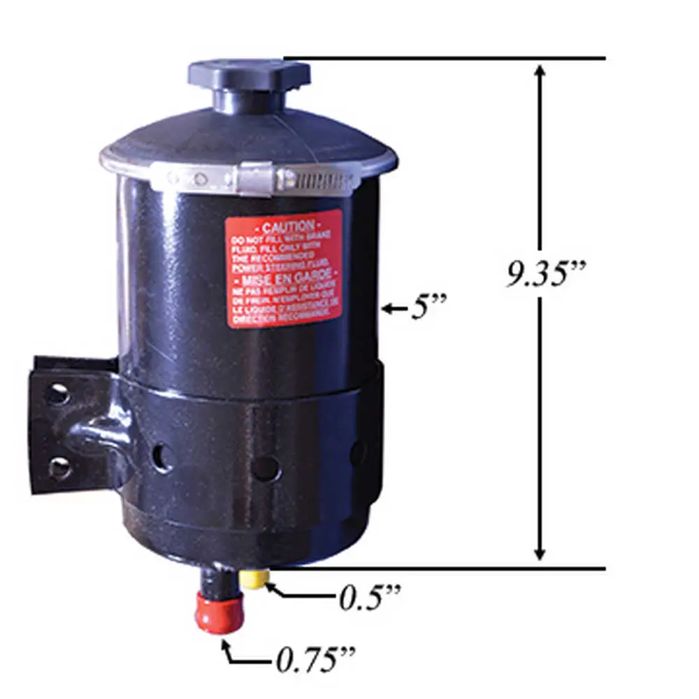 Power Steering Reservoir, 2 Liter Capacity, 5" O.D. 9.5" Overall Height ...