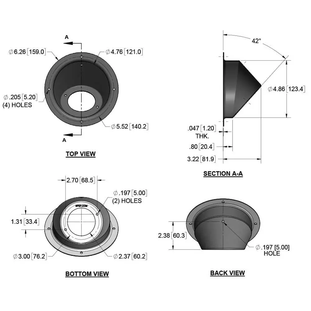 Round Fuel Filler Bezel/Dish - Stainless Steel with 42 Degree Fill ...