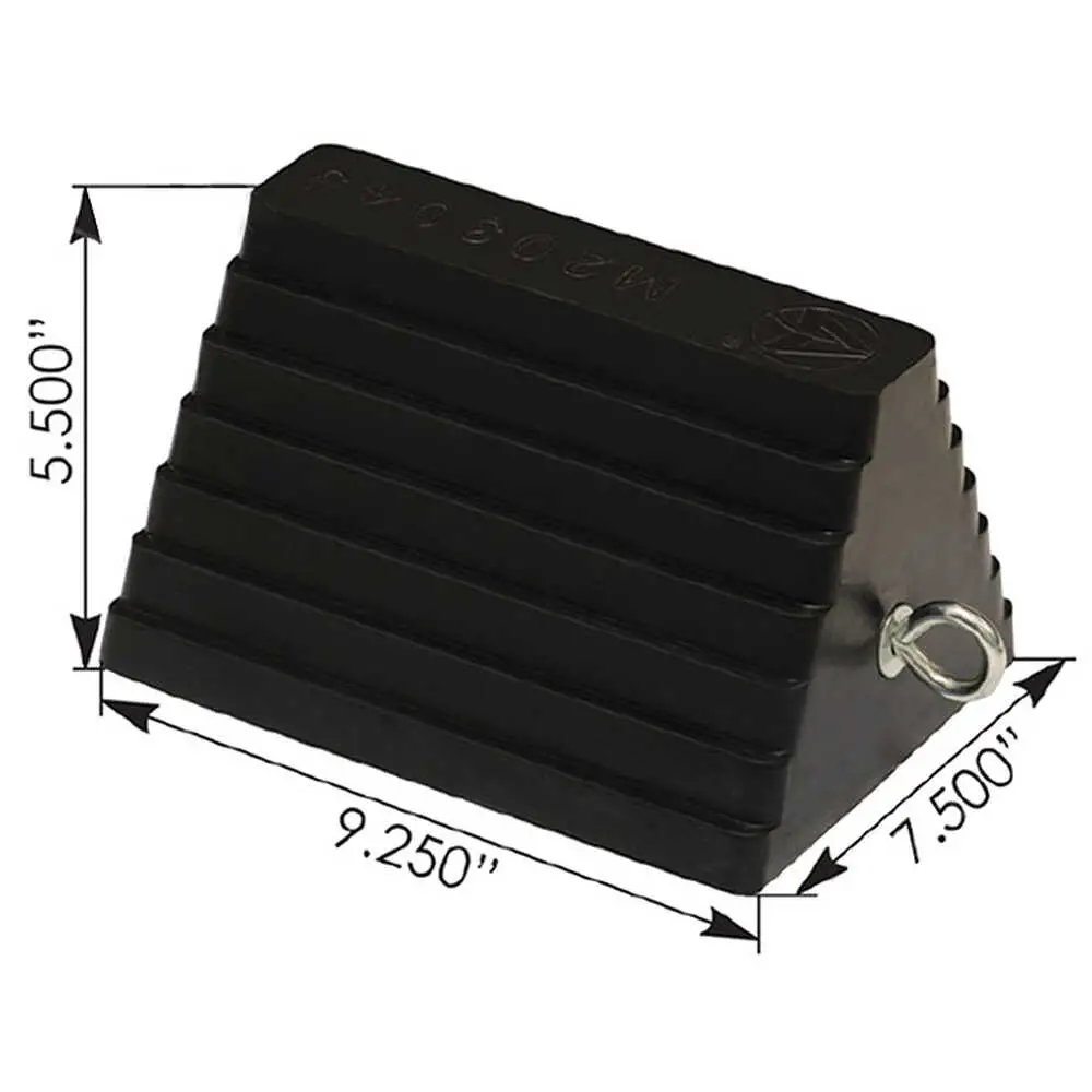Standard Wheel Chock, Dim: 9.250" x 7.5" x 5.5" | Mill Supply, Inc.